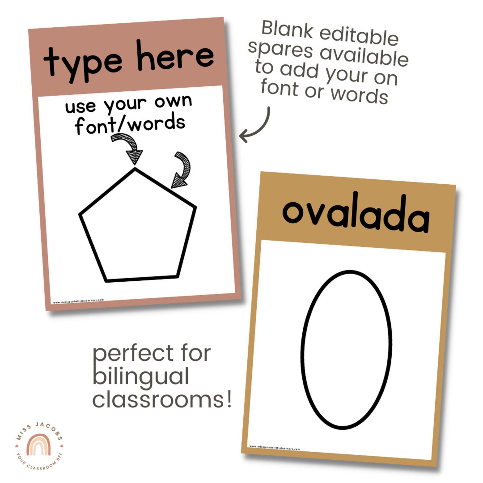 NEUTRAL Shape Posters | Boho Neutral Color Palette | Neutral Classroom ...