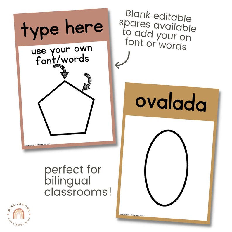 NEUTRAL Shape Posters | Boho Neutral Color Palette | Neutral Classroom ...