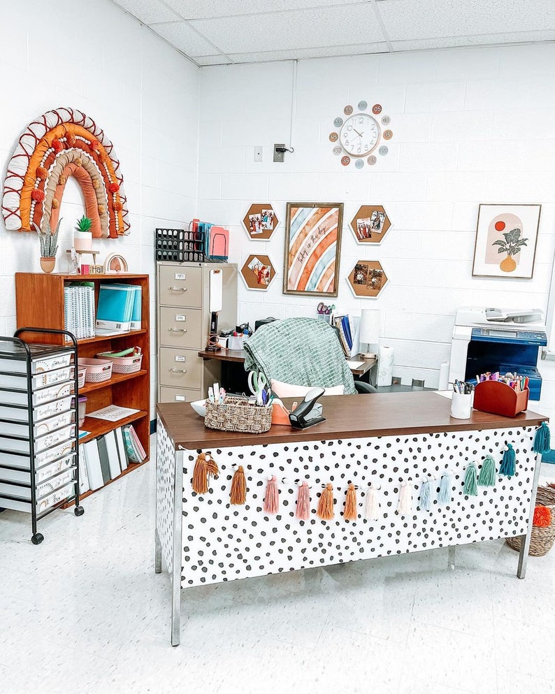 BOHO RAINBOW Clock Numbers Neutral Rainbow Classroom Decor - Etsy