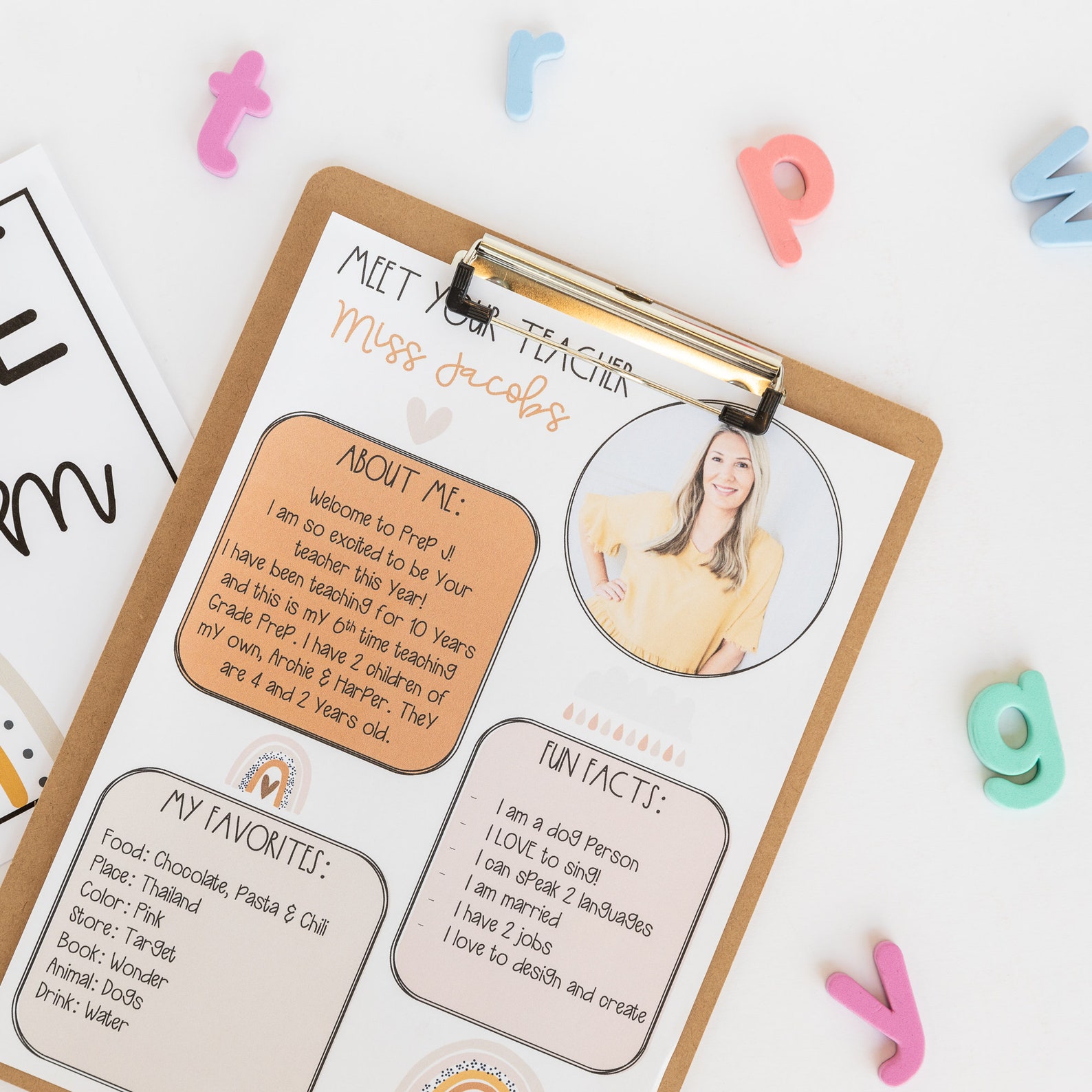 BOHO RAINBOW Meet the Teacher Editable Neutral Classroom - Etsy