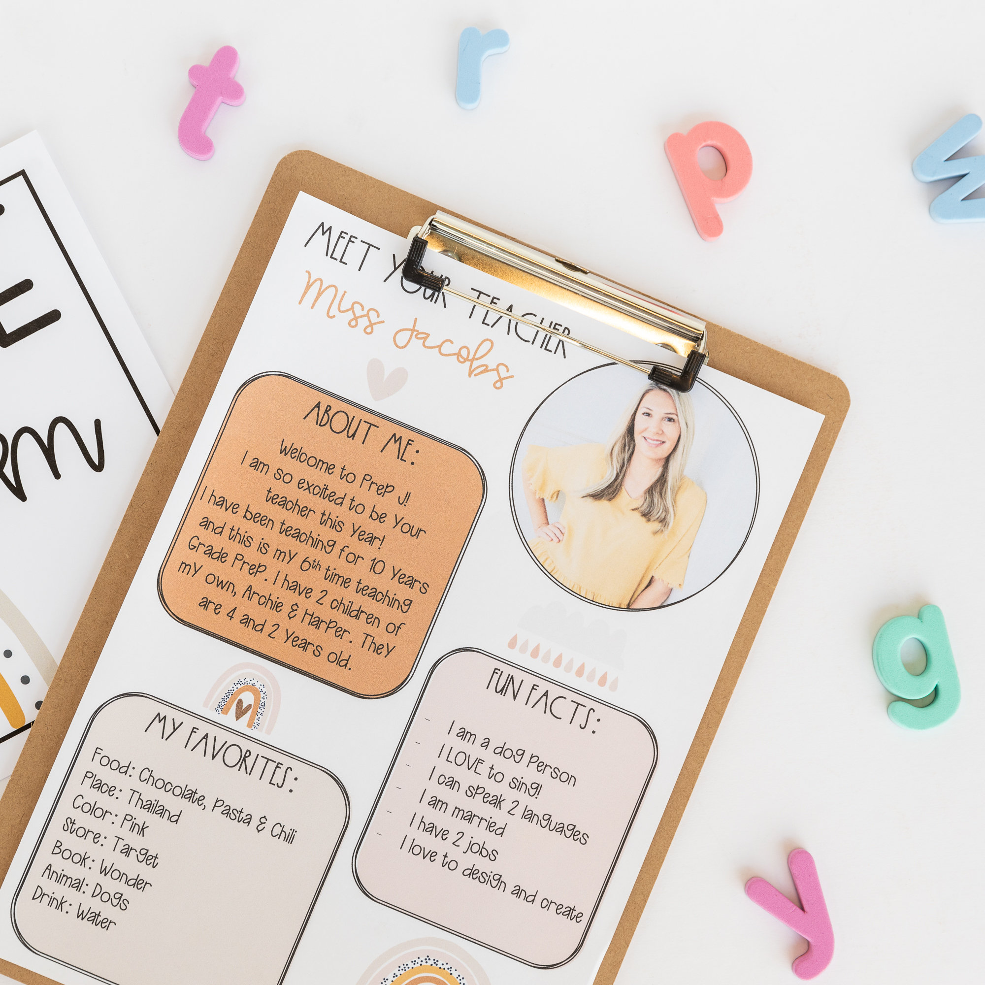 BOHO RAINBOW Meet the Teacher Editable Neutral Classroom - Etsy