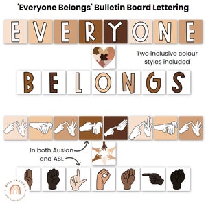 Everyone Belongs Bulletin Board | Diversity Display | Neutral Classroom Decor | Motivational ...