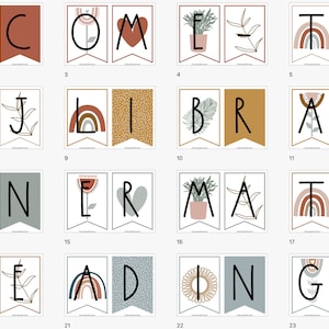 BOHO VIBES Bulletin Board Banners | Neutral Classroom Bunting ...