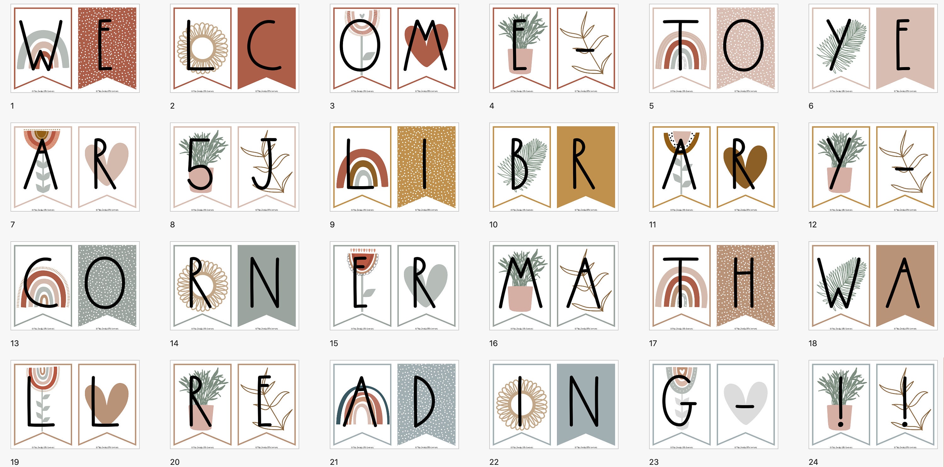 BOHO VIBES Bulletin Board Banners Neutral Classroom Bunting - Etsy