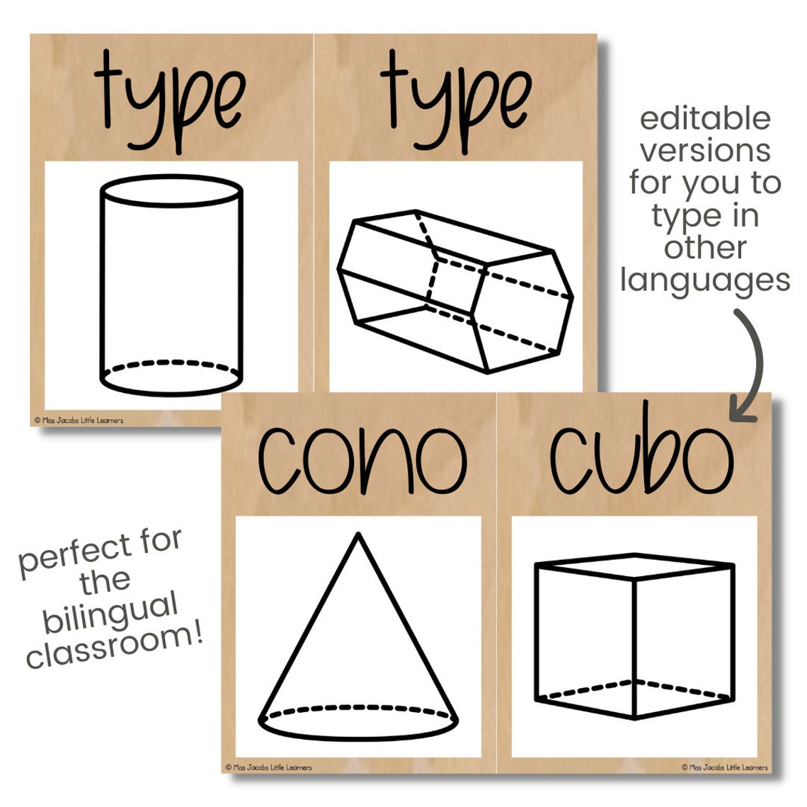 Modern Boho Rustic 2d And 3d Shape Posters Neutral Classroom Etsy