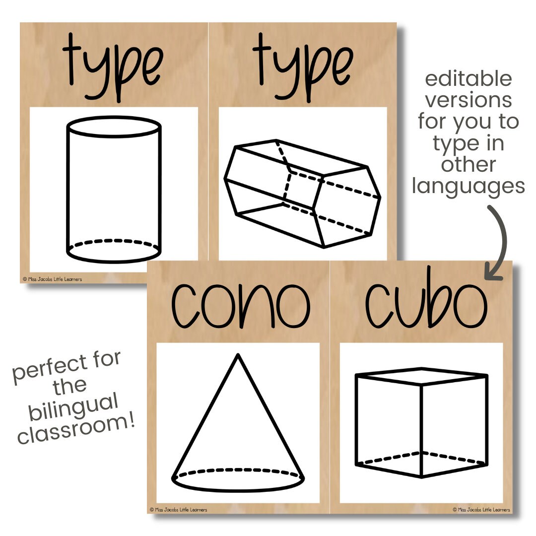 Modern Boho Rustic 2D & 3D Shape Posters Neutral Classroom - Etsy