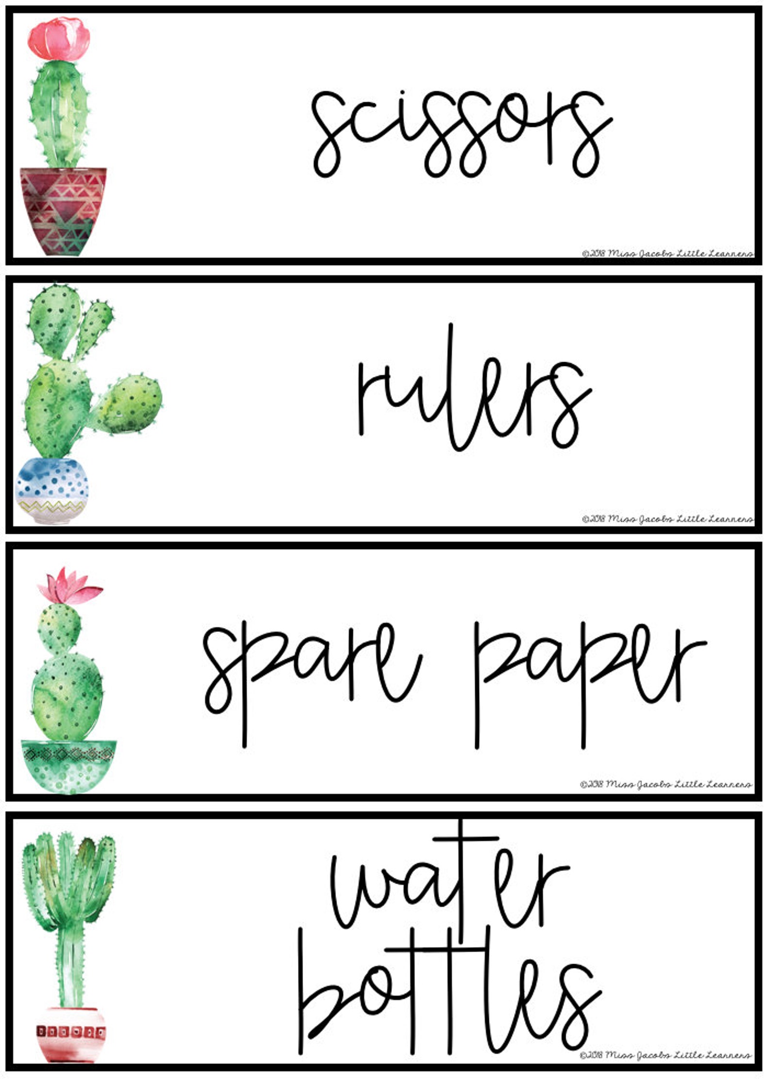 CACTUS Classroom Labels Editable Cactus Classroom Decor | Etsy