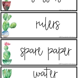 CACTUS Classroom Labels | Editable | Cactus Classroom Decor - Etsy