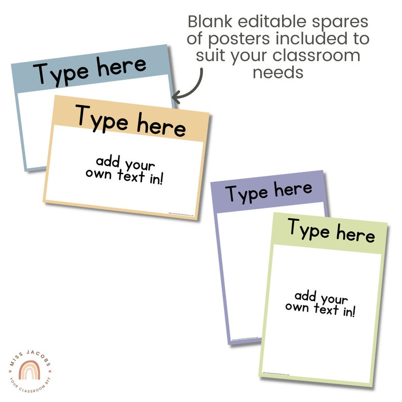 Math Posters Bundle SPOTTY PASTELS Muted Rainbow Classroom - Etsy