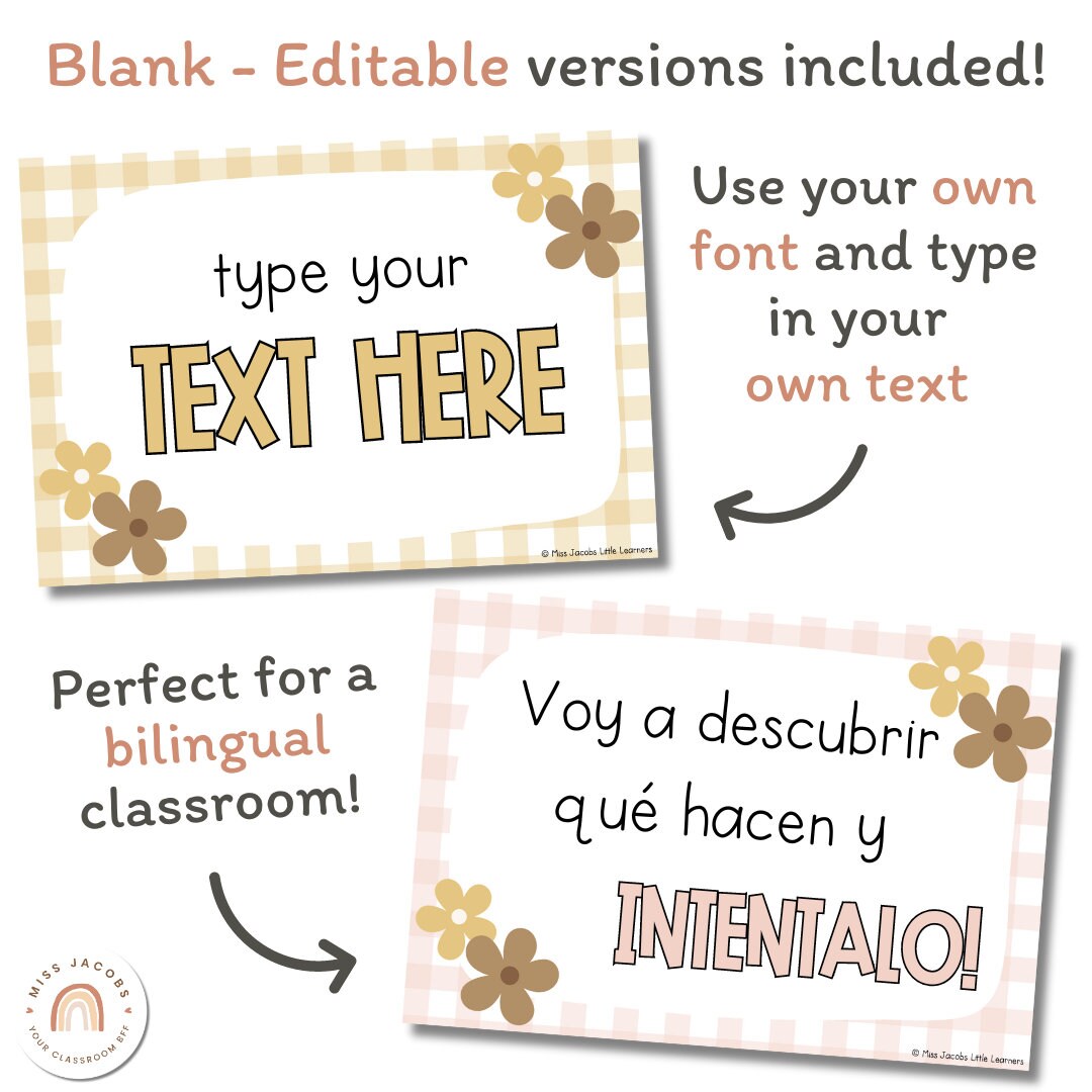 Modern Growth Mindset Display | Daisy Gingham Neutral Classroom Decor ...