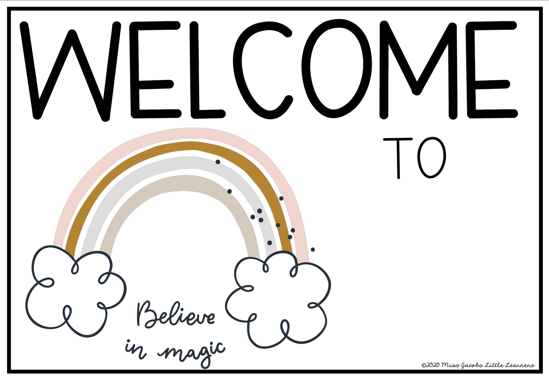 BOHO RAINBOW Welcome Sign | Editable | Neutral Rainbow Classroom Decor ...