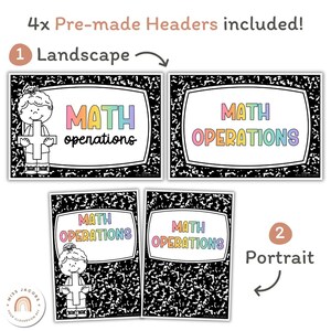 Cutesy Math Operations Posters, Colorful Math Operations Key Word ...