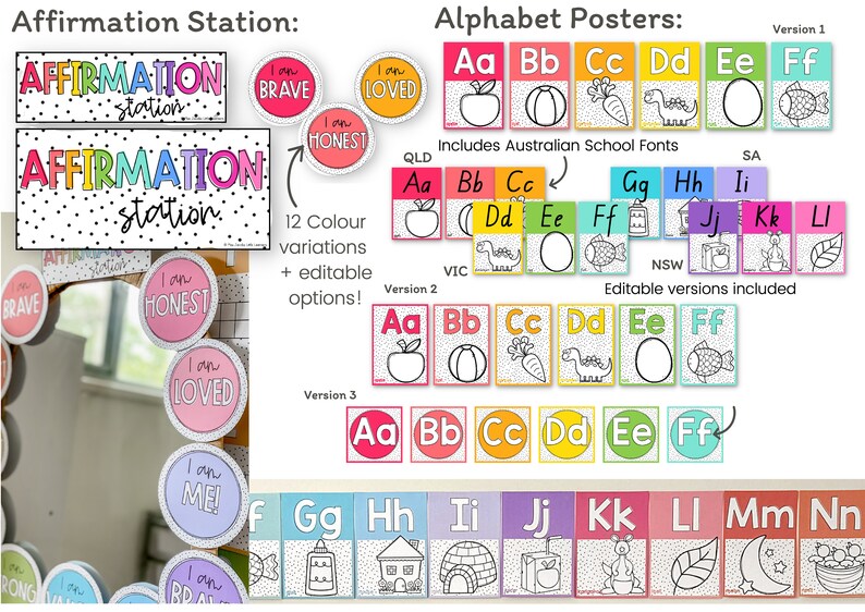SPOTTY BRIGHTS Classroom Decor Bundle Editable Teacher - Etsy
