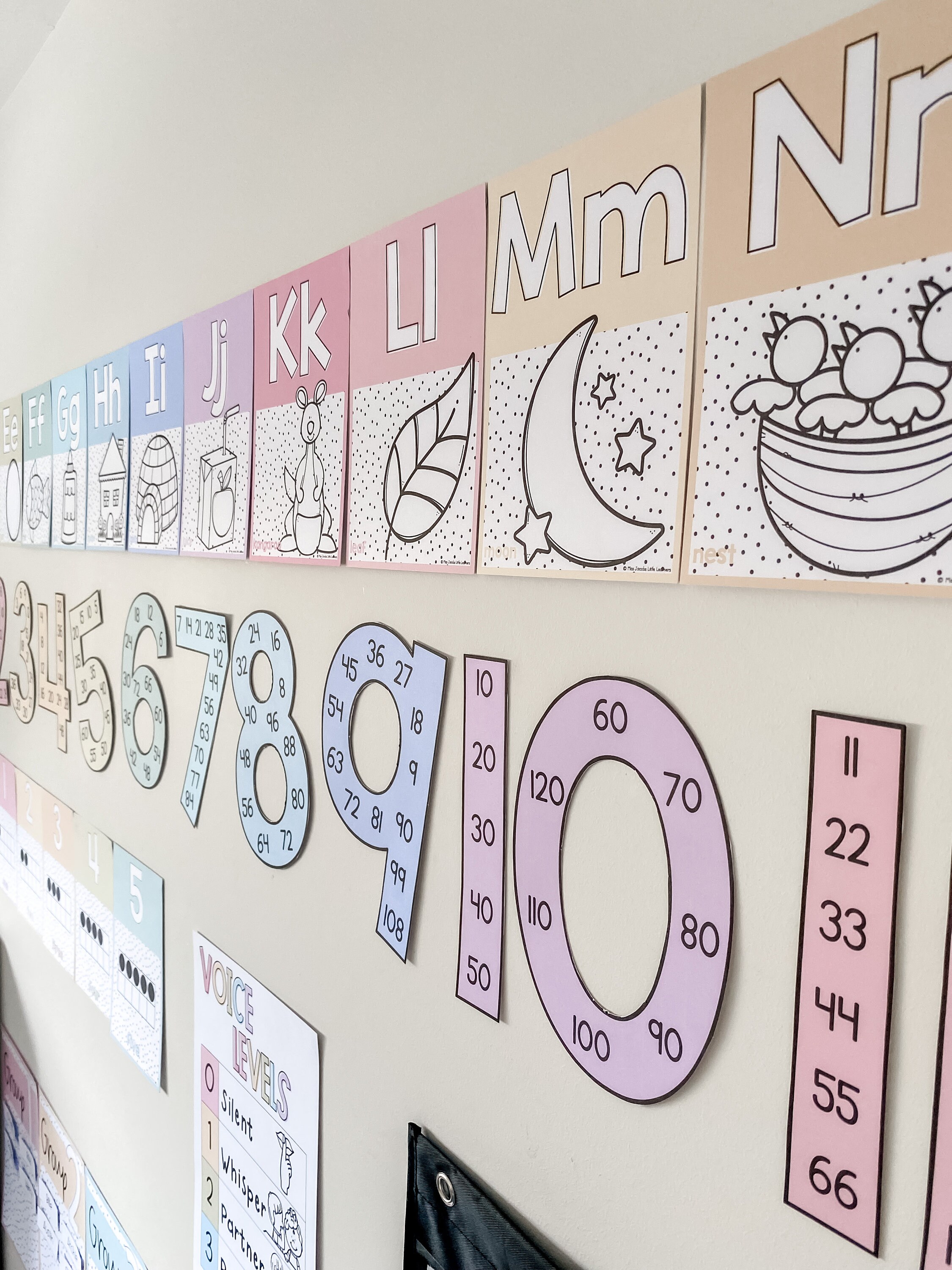 Alphabet Posters SPOTTY PASTELS Muted Rainbow Decor - Etsy