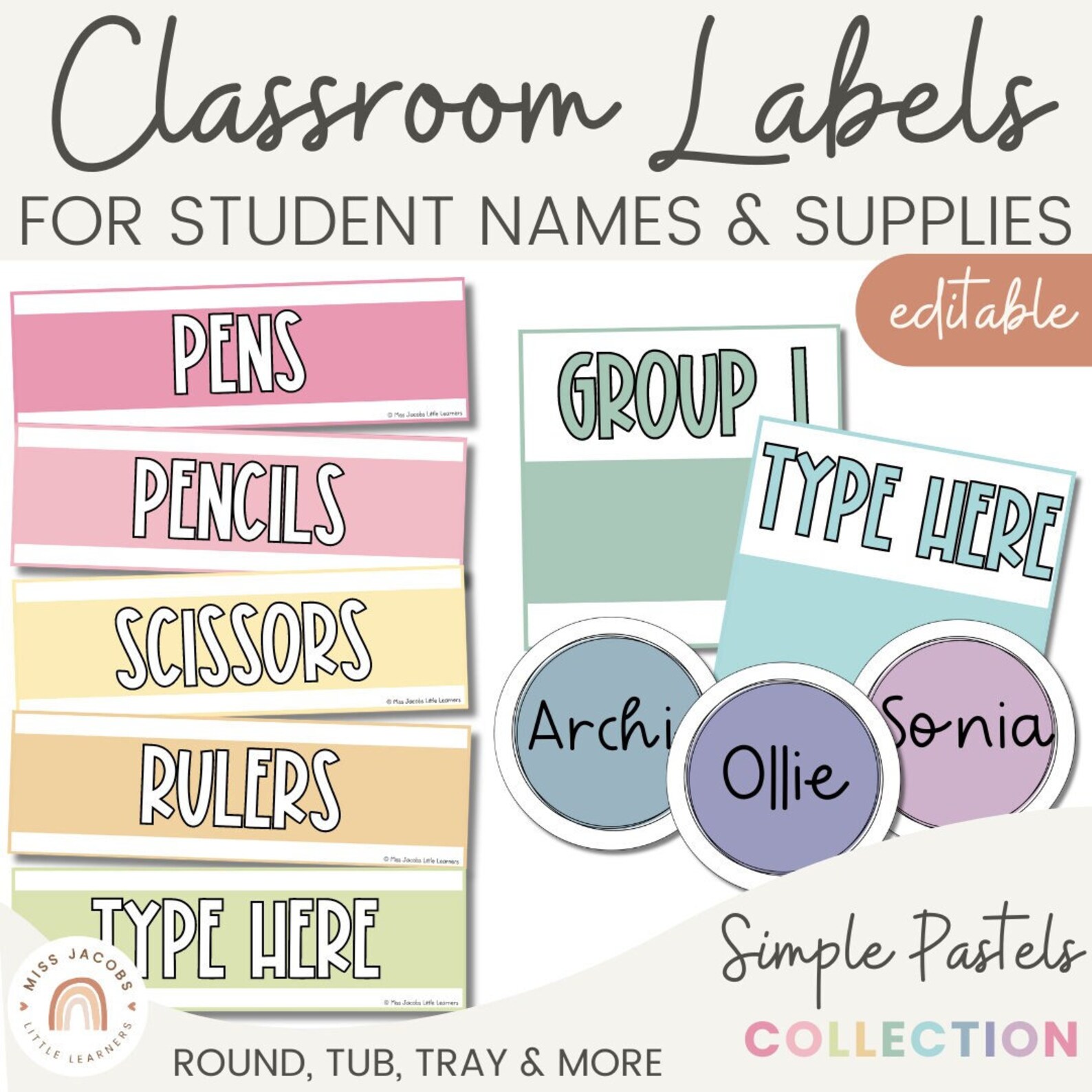Classroom Labels | PASTELS | Editable - Etsy