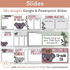 Koala Classroom Decor Bundle, Calm Nature Theme Decor Set, Editable ...