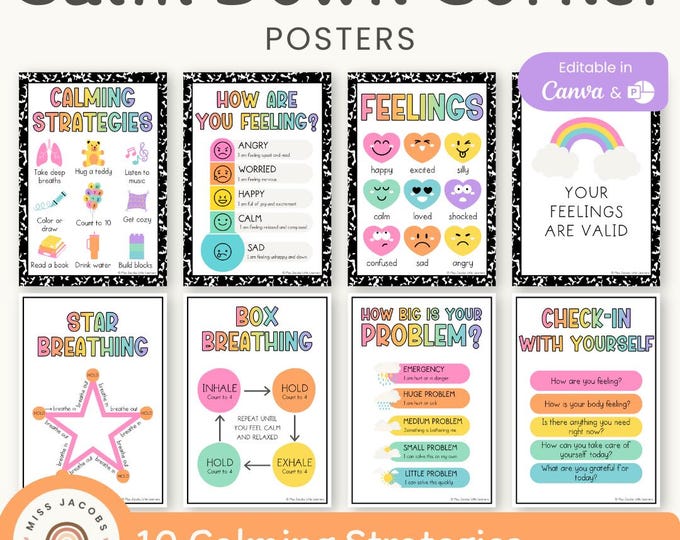 Cutesy Growth Mindset Posters, Printable Positive Self-talk for Kids ...