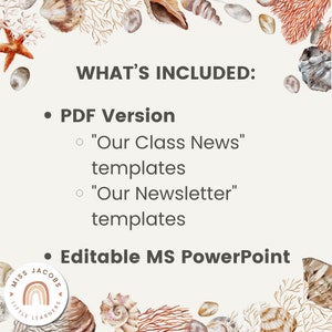 Editable Classroom Newsletter Templates | Modern Ocean Classroom Decor ...
