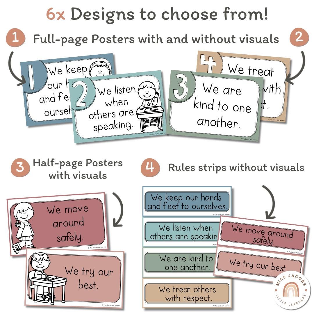 Classroom Rules Posters for Classroom Management | Cute Sea Life Decor ...