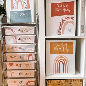 EARTHY RAINBOW 10 Drawer Cart Labels | Editable | Desert Neutral ...