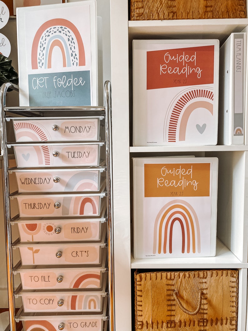 EARTHY RAINBOW 10 Drawer Cart Labels Editable Desert - Etsy