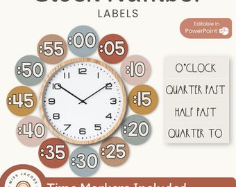 Buy BOHO VIBES Clock Labels | Desert Neutral Classroom Decor Online in ...