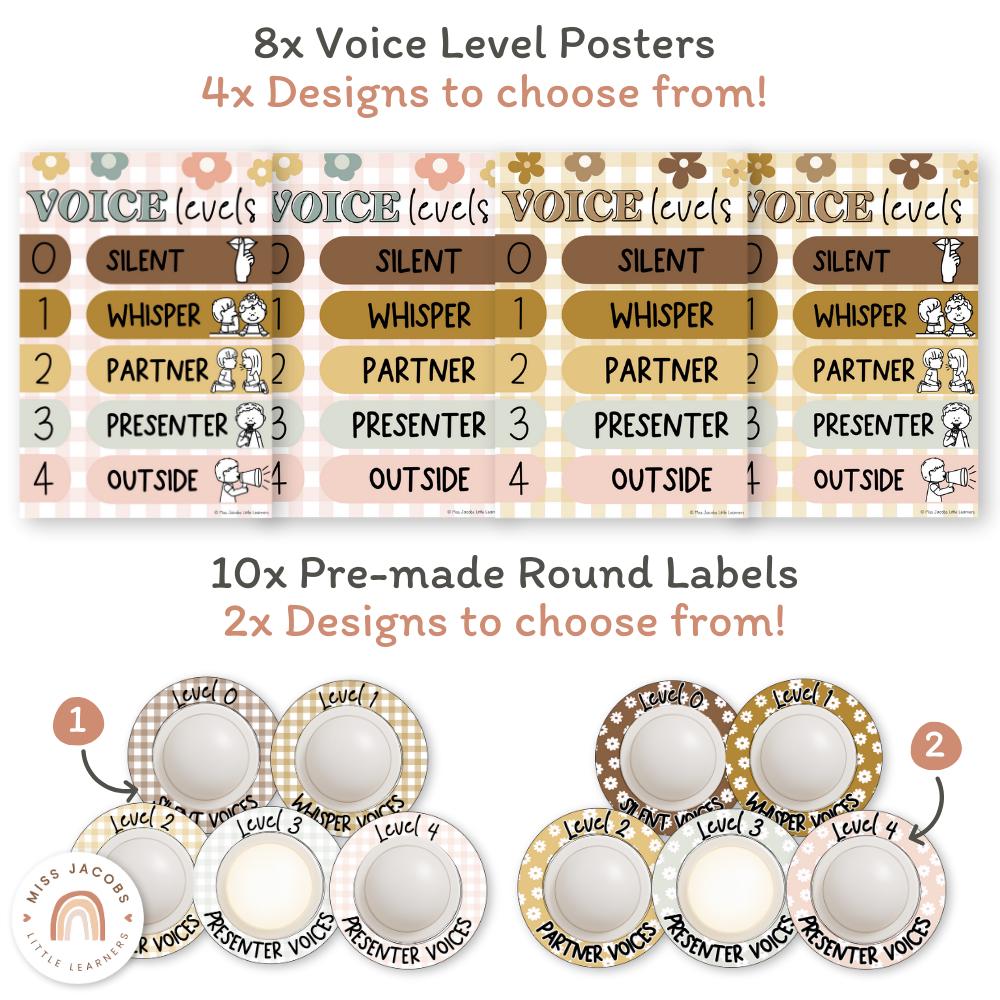 Editable Voice Levels Display | Push Light Noise Levels | Daisy Gingham ...