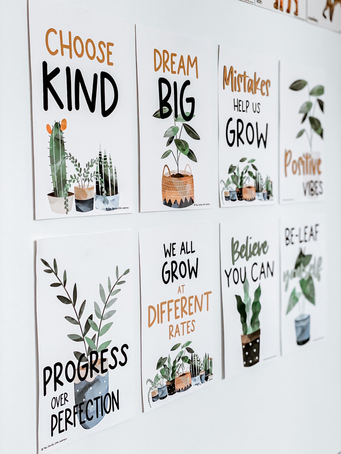 Modern Boho Plants Motivational Growth Mindset Classroom - Etsy