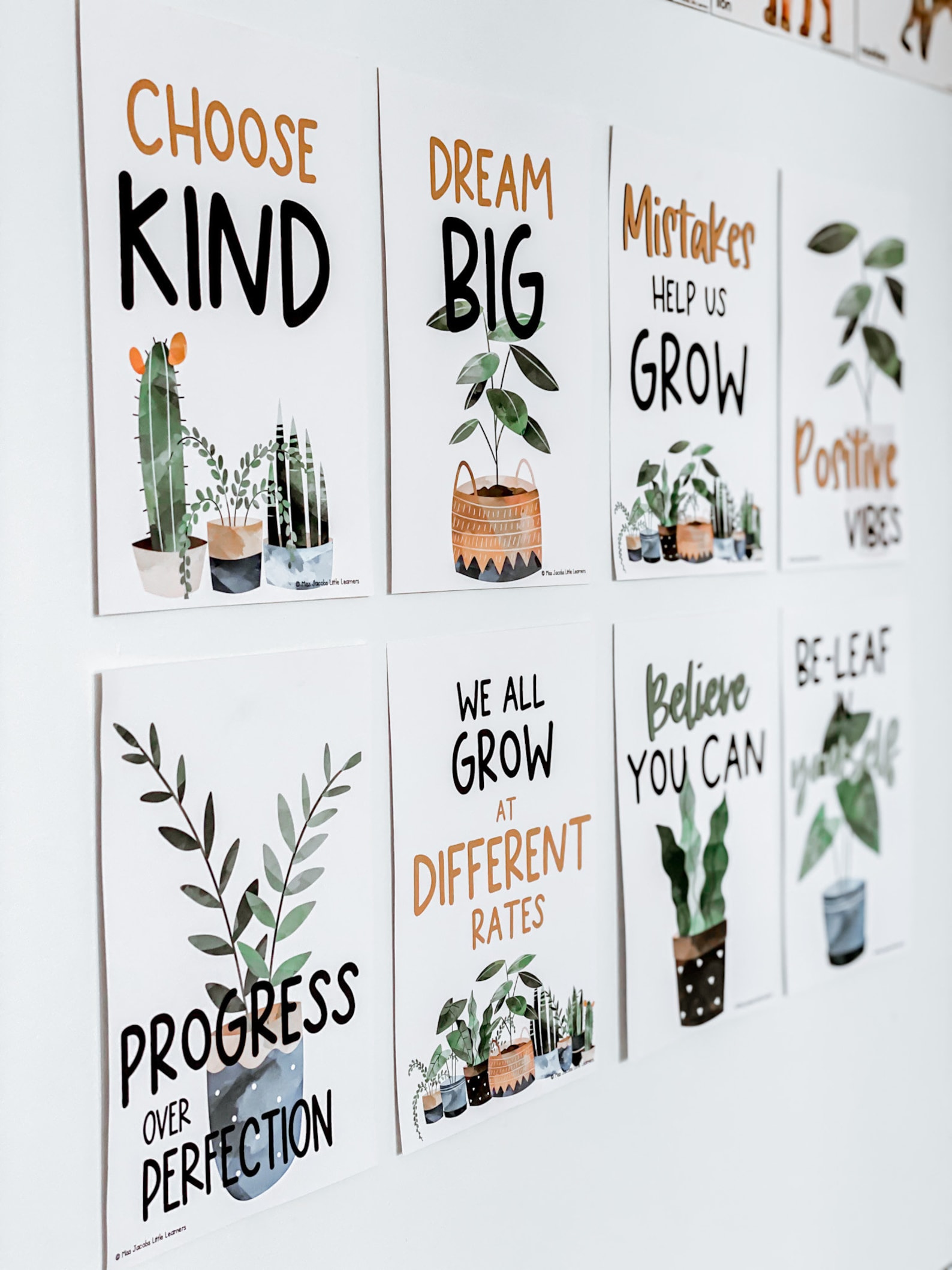 Modern Boho Plants Motivational Growth Mindset Classroom - Etsy