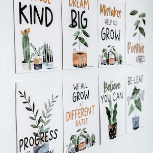 Modern Boho Plants Motivational Growth Mindset Classroom Posters ...