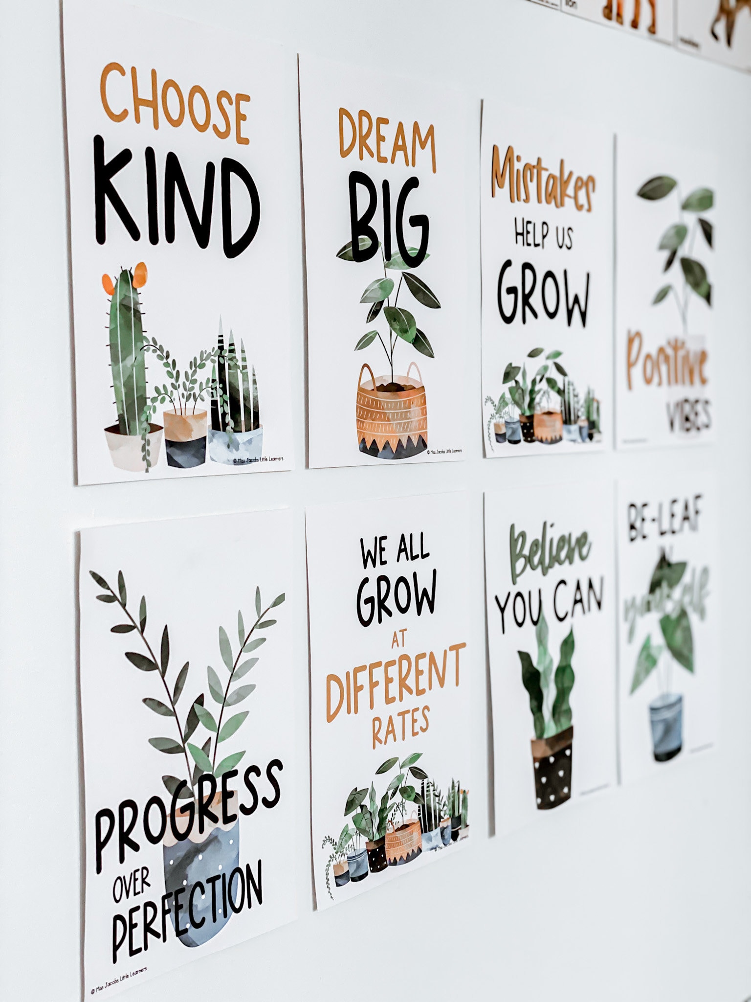 Modern Boho Plants Motivational Growth Mindset Classroom - Etsy