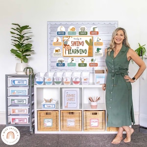 Cute Jungle Animals Classroom Labels Bundle | Editable Student Name ...