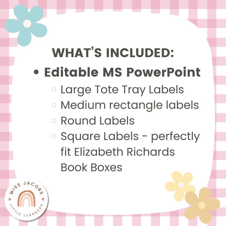 Classroom Supply Labels & Student Name Tags Bundle | Daisy Gingham ...