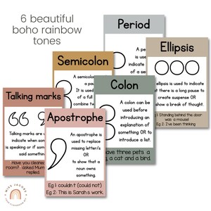 NEUTRAL Punctuation Posters | Boho Color Palette | Neutral Classroom ...