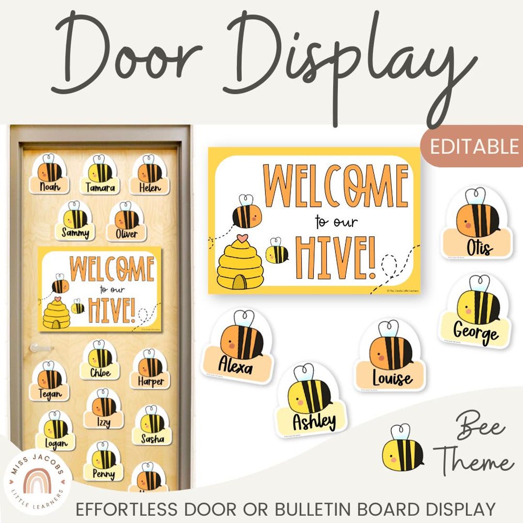 Bee Hive Door Display Classroom Decoration, Editable Spring Theme ...