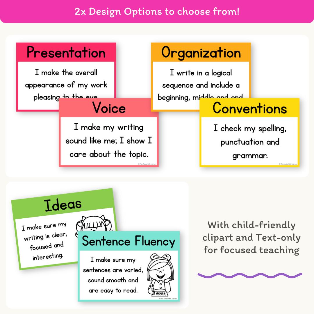 6+1 Traits of Writing Posters | RAINBOW BRIGHTS - Etsy