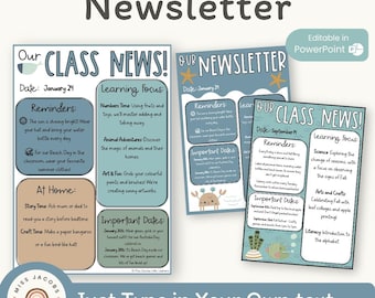 Editable Classroom Newsletter Templates | Cute Sea Life Classroom Decor ...