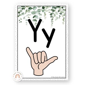 Botanical ASL Alphabet Posters, Printable A–Z Wall Set With Hand ...