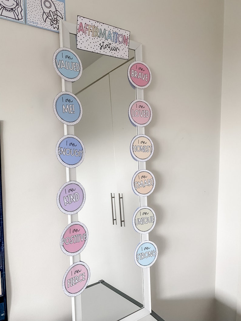 Affirmation Station SPOTTY PASTELS Editable - Etsy