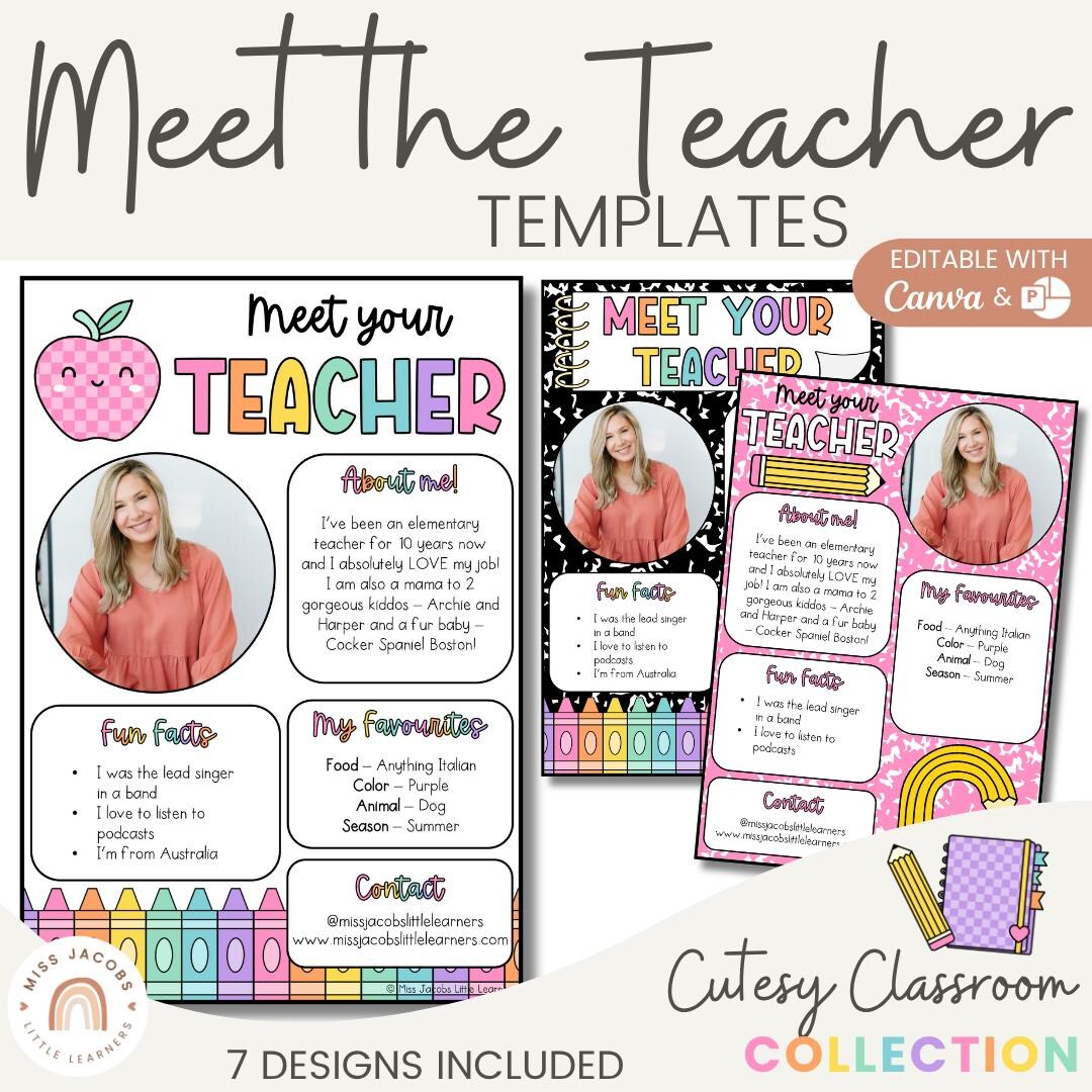 Meet the Teacher Templates Back to School Teacher Letter, Cutesy ...