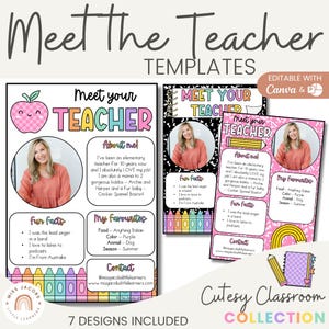 Meet the Teacher Templates Back to School Teacher Letter, Cutesy ...