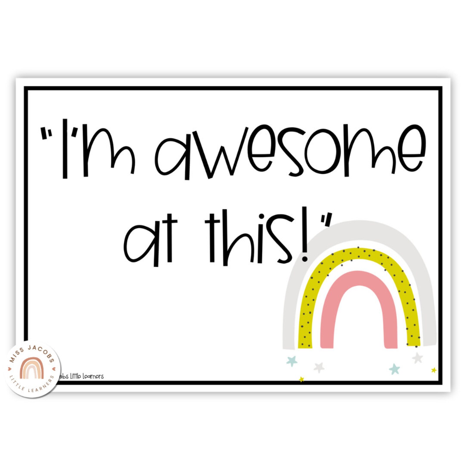 MODERN RAINBOW Growth Mindset Display | Calm Colors Classroom Decor ...