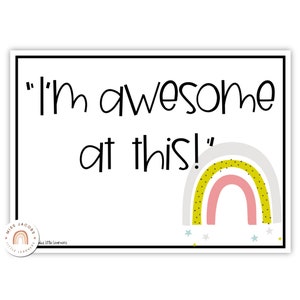 MODERN RAINBOW Growth Mindset Display | Calm Colors Classroom Decor - Etsy