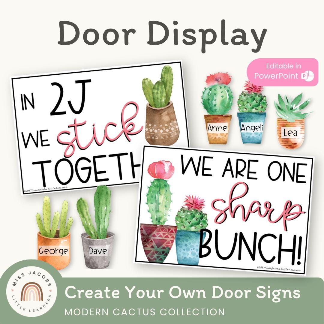 CACTUS Door Display | Cactus Classroom Decor - Etsy