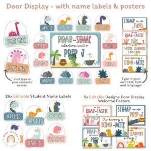 Cute Dinosaur Classroom Labels Bundle | Editable Student Name Tags ...