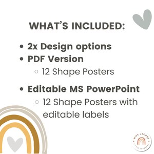 Shape Posters | Modern Boho Rainbow | Calm Classroom Decor | Editable ...