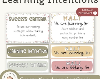 Learning Intentions & Success Criteria Posters | WALT and WALF ...