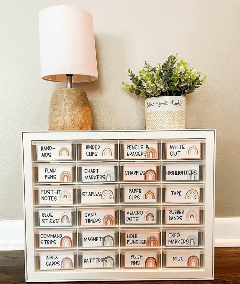 BOHO RAINBOW Teacher Toolbox Labels Editable Neutral - Etsy Canada