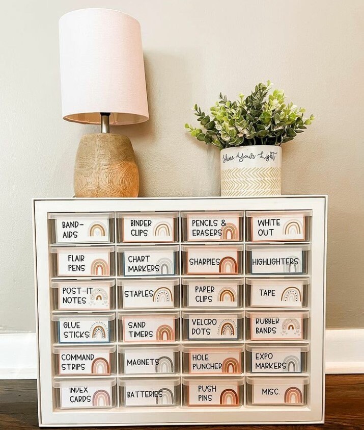BOHO RAINBOW Teacher Toolbox Labels Editable Neutral - Etsy