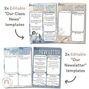 Editable Classroom Newsletter Templates | Modern Ocean Classroom Decor ...